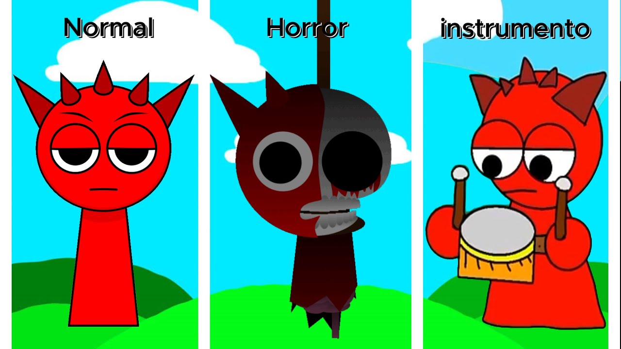Sprunki | Normal Reddy & Horror Reddy & Reddy fase | Reddy Instrumento ...