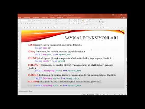Veri Tabanı ve Yönetimi - SQL Server -2- Hazır Fonksiyonlar / Sayısal Fonksiyonlar