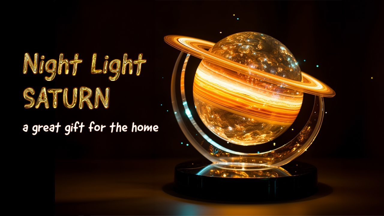 Night Light SATURN | 3D Crystal Ball Night Lamp - YouTube