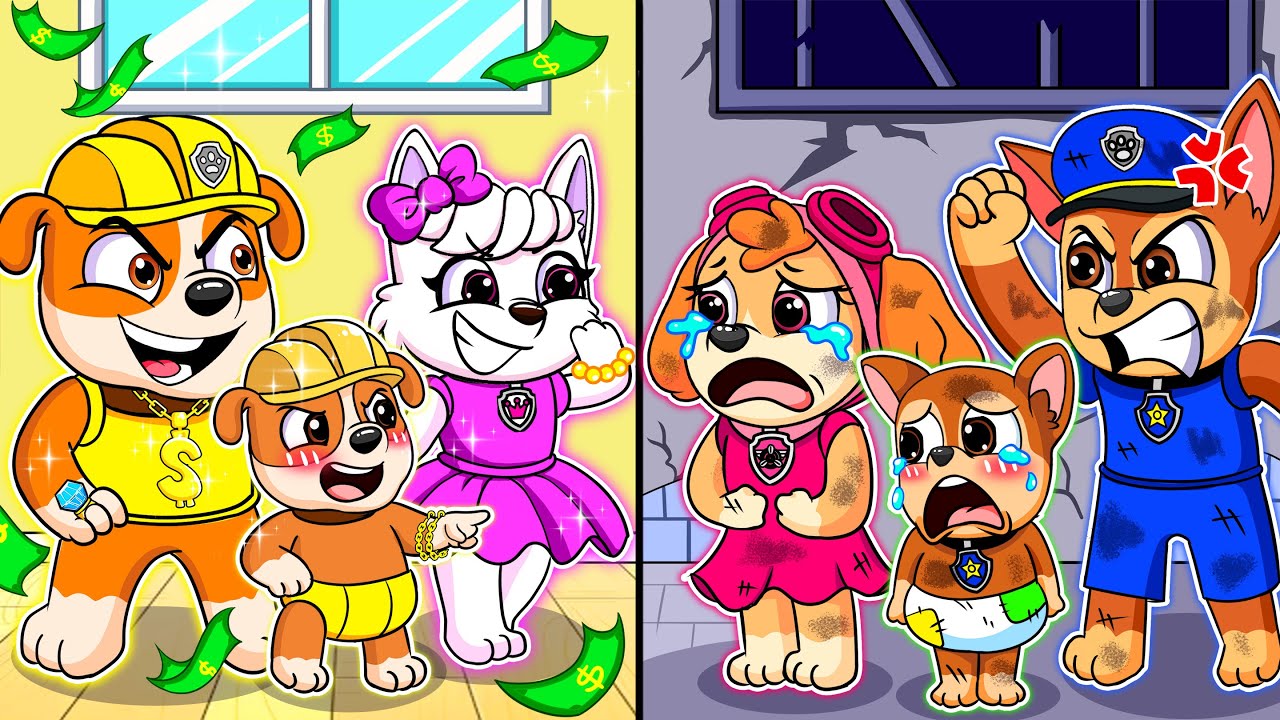 Family Rich vs Family Poor! - Baby Chase So Sad! | Paw Patrol Ultimate ...