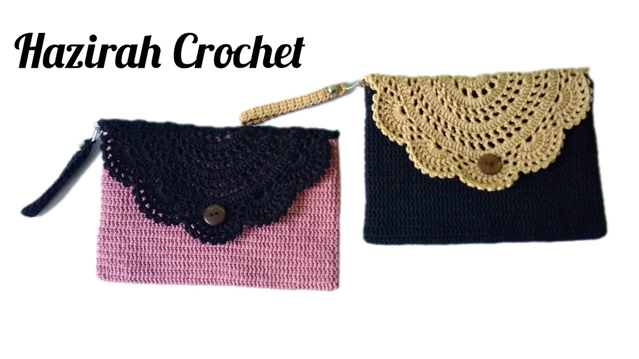 Cara Membuat Penutup Pouch Rajut - YouTube