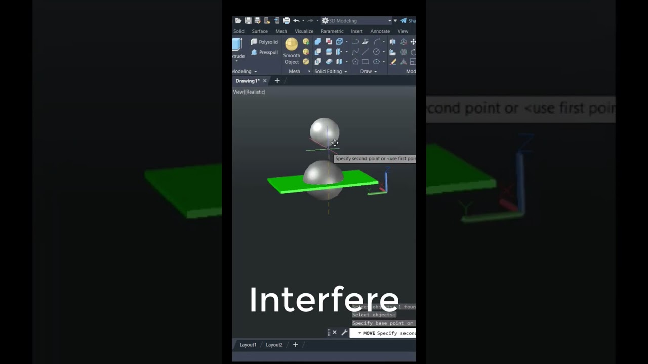 3D Modeling Interfer in Autocad #shorts - YouTube