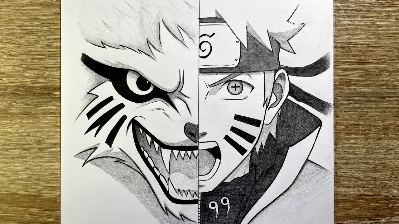 Comment dessiner Naruto avec Kurama | Dessin de Naruto facile | Kurama ...