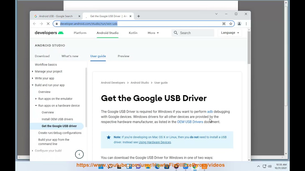 Download Android USB drivers for Windows - YouTube