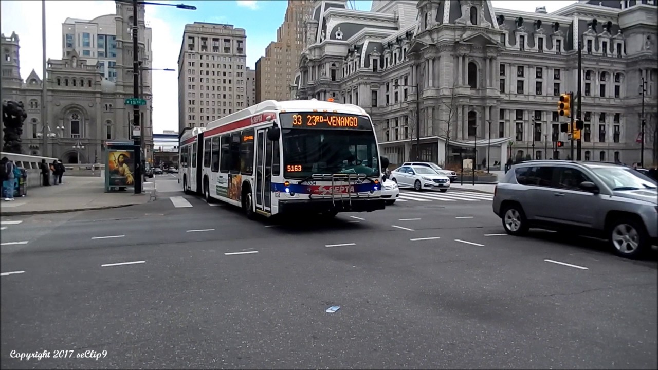 SEPTA 2014 Nova LFS Artic HEV #7334 on Route 33 3-11-2017 - YouTube
