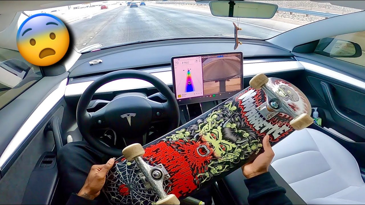 Setting Up A Board While Tesla Is On Autopilot! - YouTube