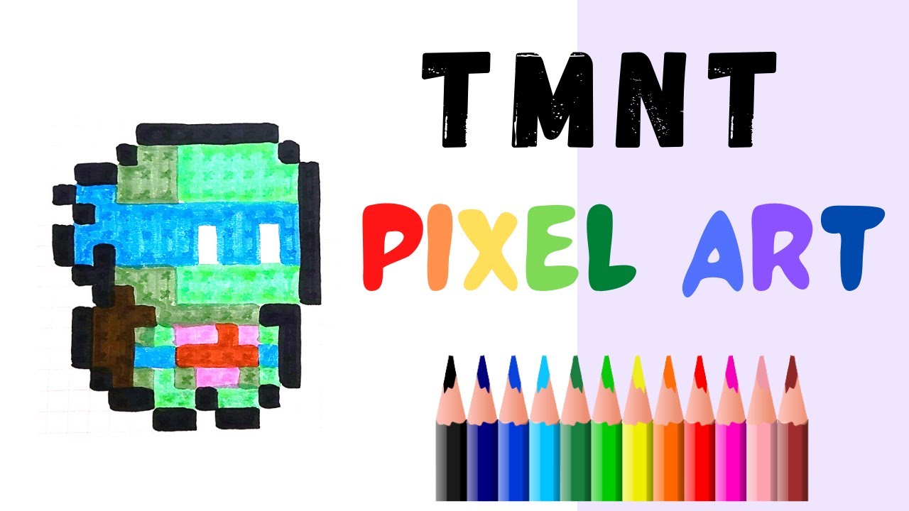 How to Draw a TEENAGE MUTANT NINJA TURTLE! || Hand Drawn Pixel Art ...