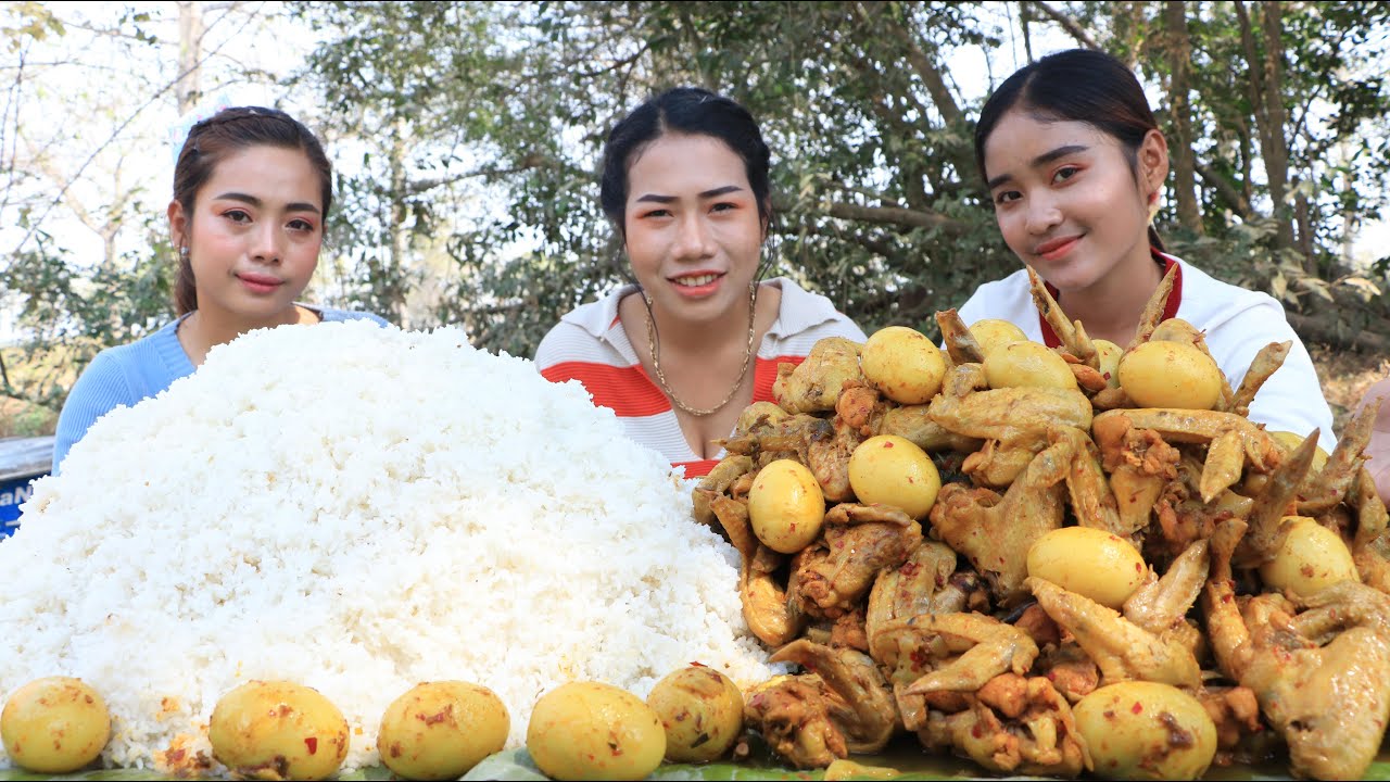 How to cook chicken wing curry with egg and rice recipe - YouTube