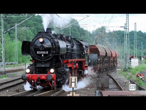 Dampflok 52 8134-0 mit Bauzug in Betzdorf | 20.05.2007 - YouTube