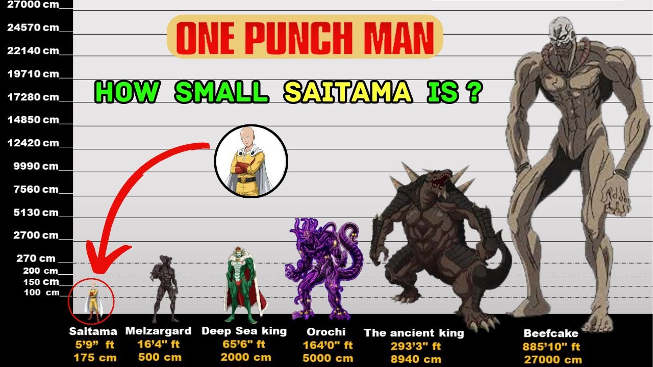 40+ OPM Characters Height Comparison 2023 (Orochi Included....) - YouTube