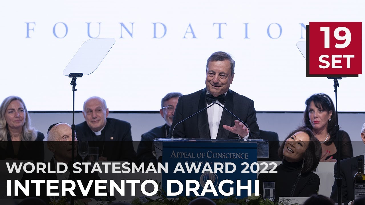 Il Presidente Draghi interviene al World Statesman Award a New York ...