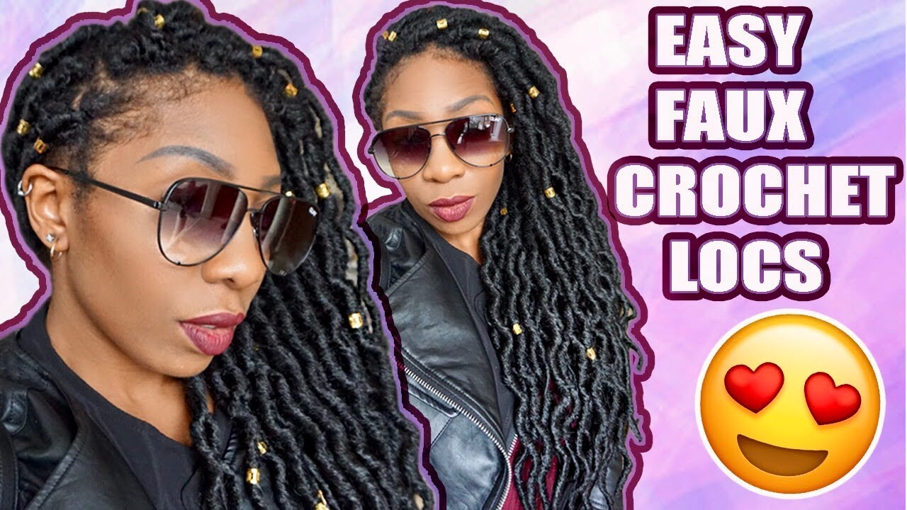 how to install faux locs crochet braids - YouTube