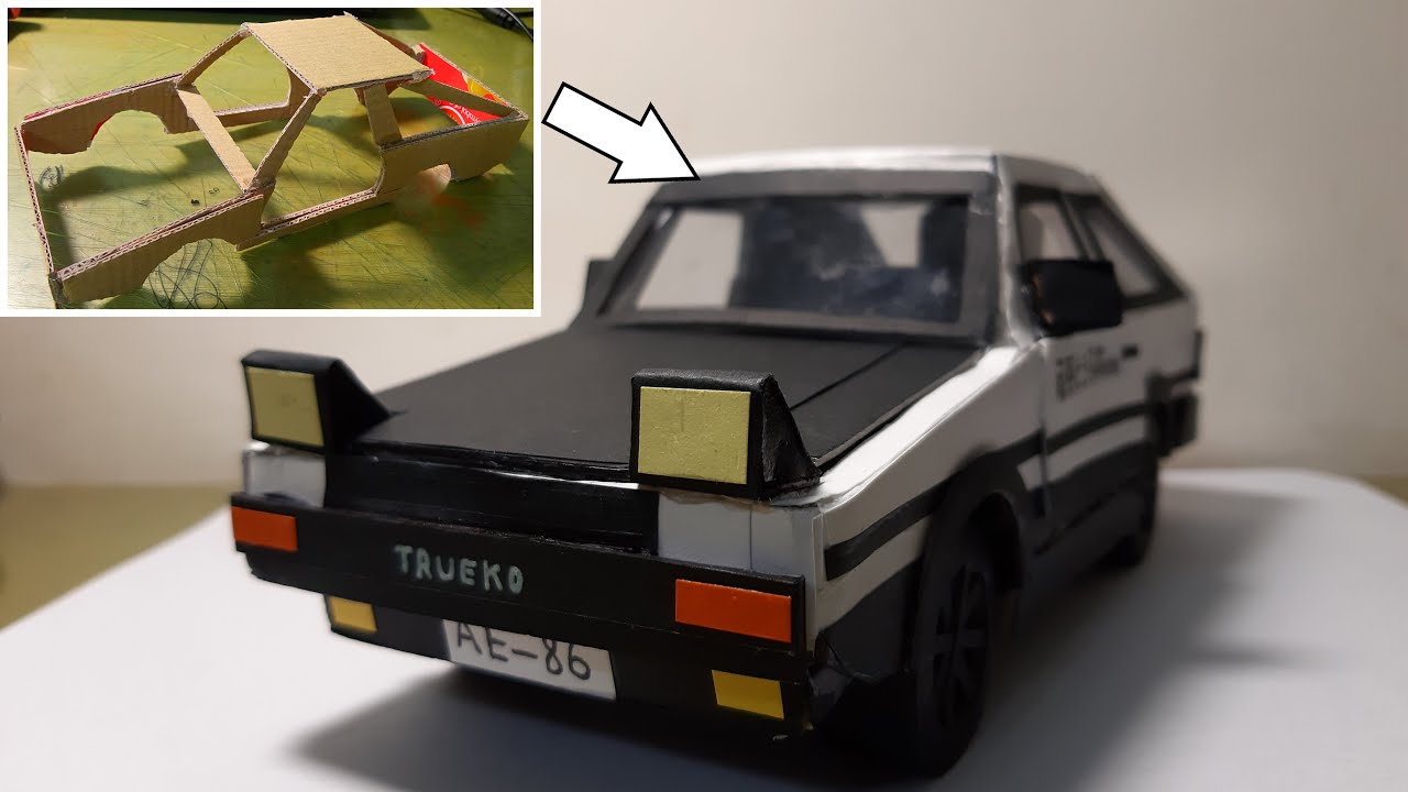用紙箱做一台AE86 Make TOYOTA AE86 from cardboard【Hau Hau Puppy 浩浩】手作 - YouTube