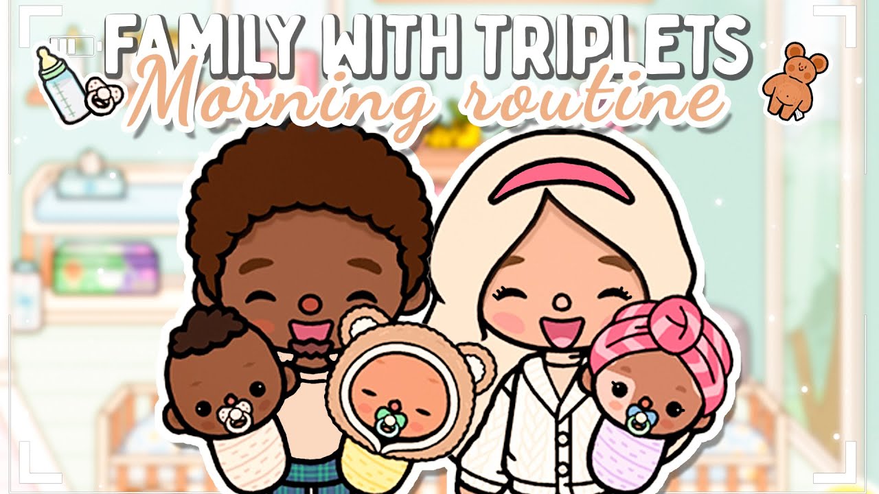 🍼Family with TRIPLETS MORNING ROUTINE | Toca Life World Family Roleplay ...