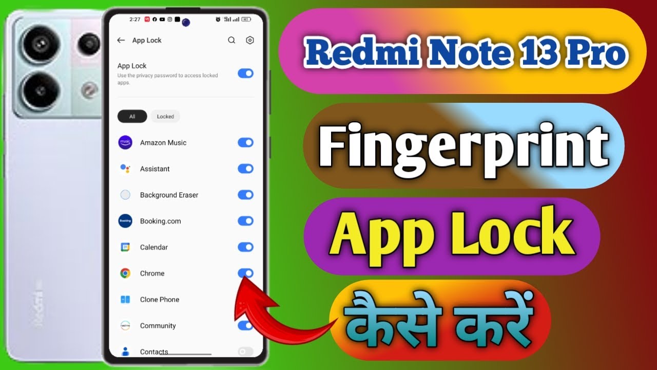 redmi note 13 pro app lock fingerprint setting, redmi note 13 pro app ...