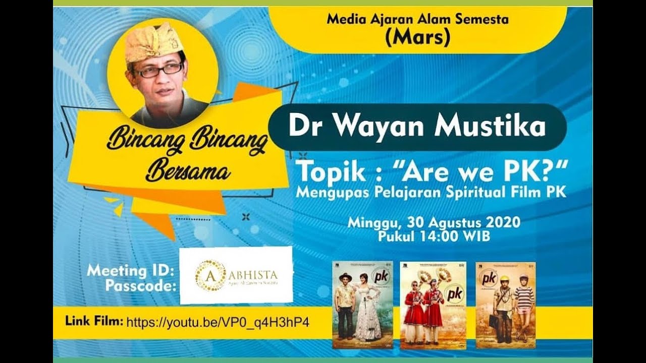 Media Ajaran Rumah Semesta: are we PK? bincang-bincang bersama Dr ...