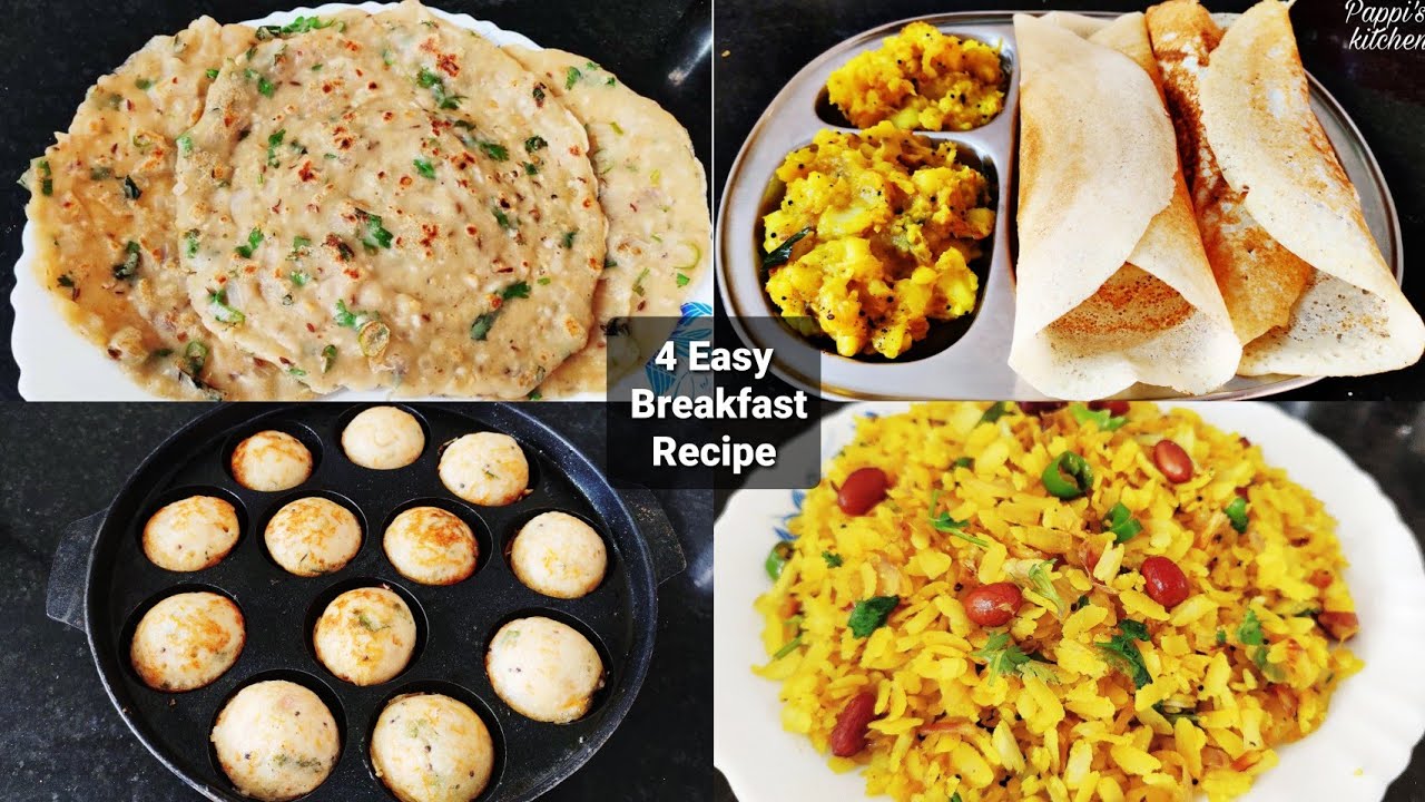 4 Easy Breakfast Recipe | Quick & Simple morning Breakfast Recipe ...
