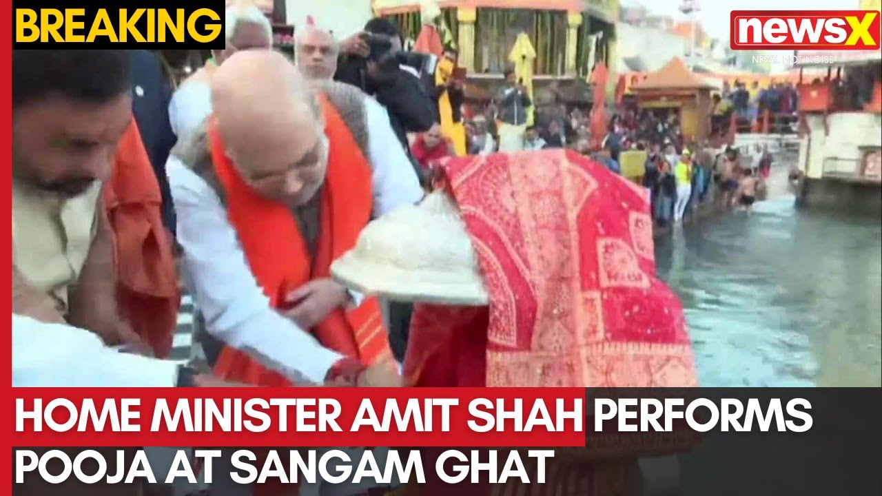 Home Minister Amit Shah Performs Pooja At Sangam Ghat In MahaKumbh Mela ...