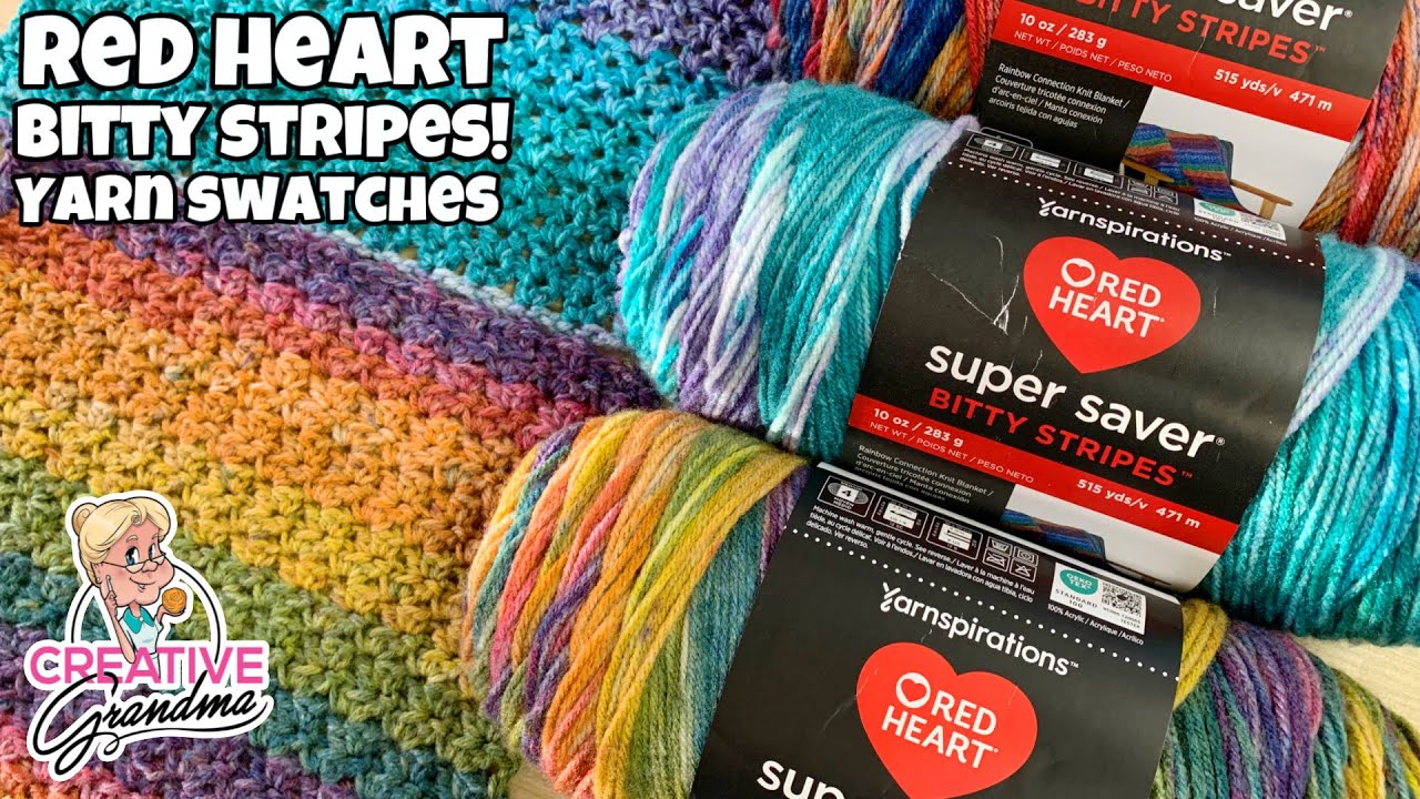 New Red Heart Bitty Stripes Yarn Swatches! 😍 You Need To See These! # ...