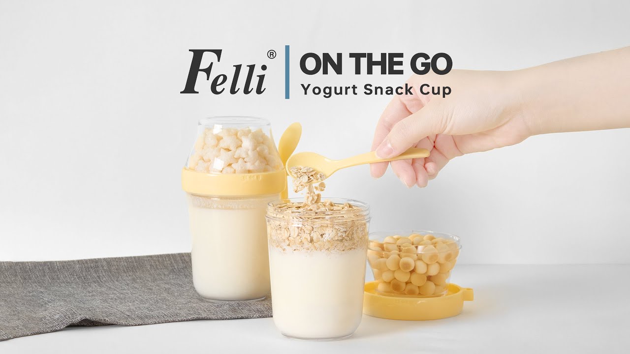Felli On the Go Yogurt Parfait Snack Cup Reusable, Leak Proof Hiking ...