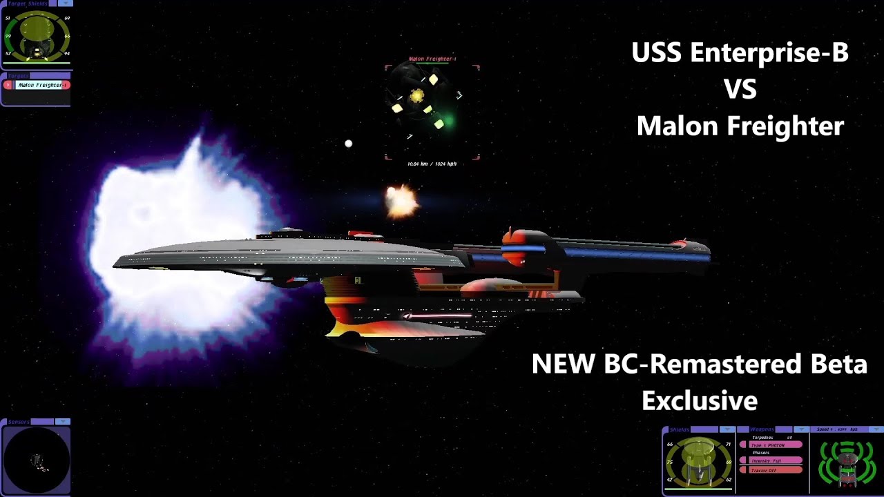 USS Enterprise B VS Malon Ship | Star Trek Bridge Commander Remastered ...