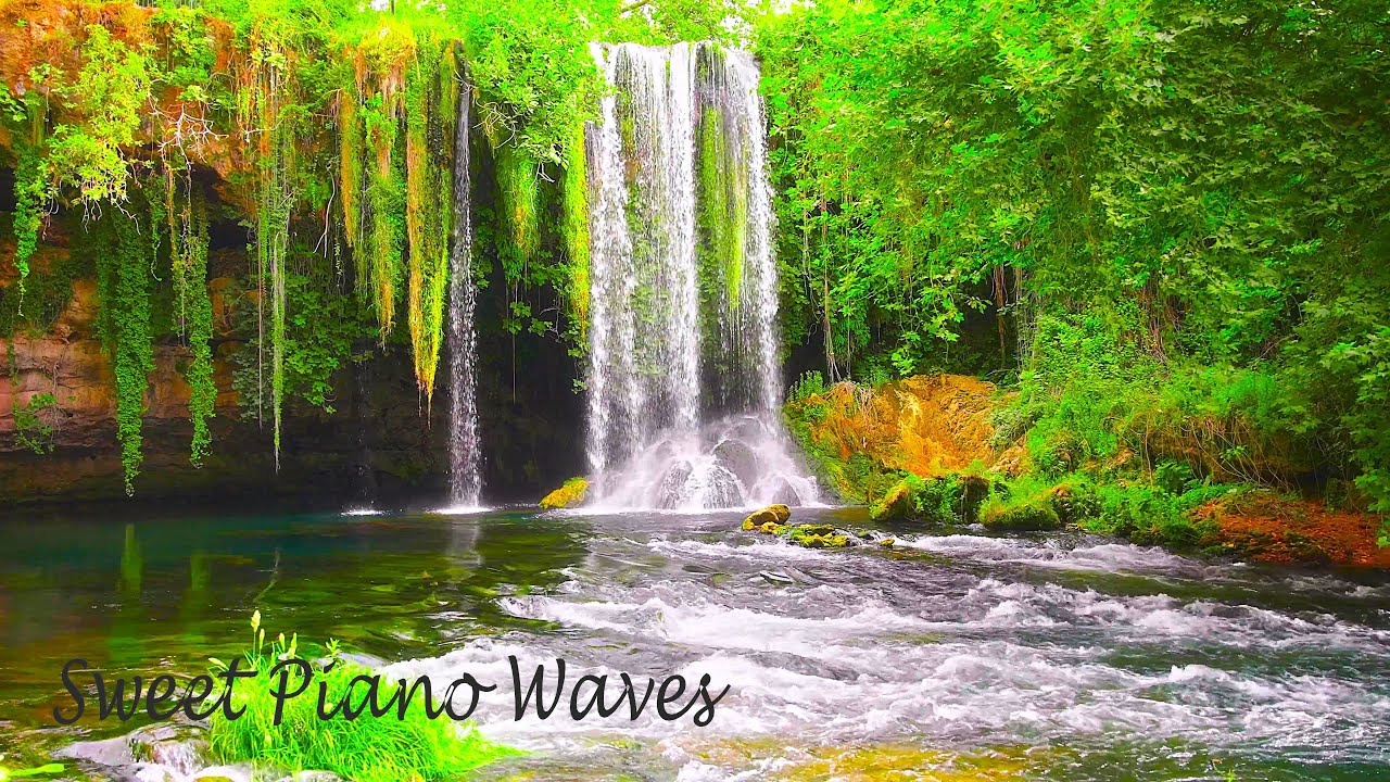 Beautiful Relaxing Piano Music and Amazing River Waterfall - Water ...
