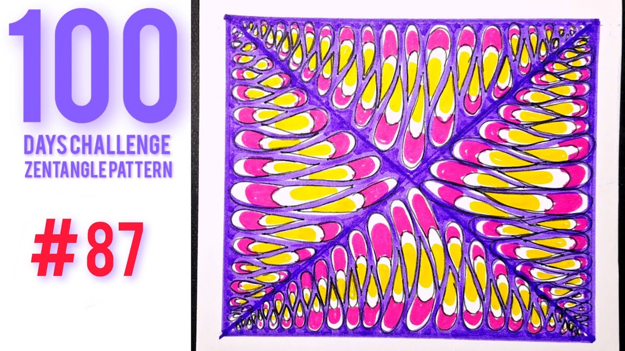 87#100 day's of tangling | Zentangle 100 days challenge | Zentangle ...