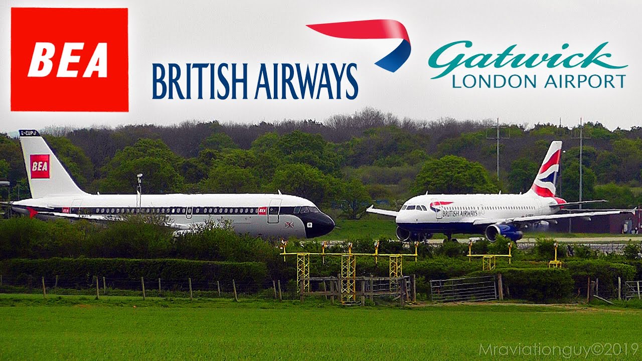 ICONIC! British Airways BEA Retro Livery A319 (G-EUPJ) | Sunset Landing ...