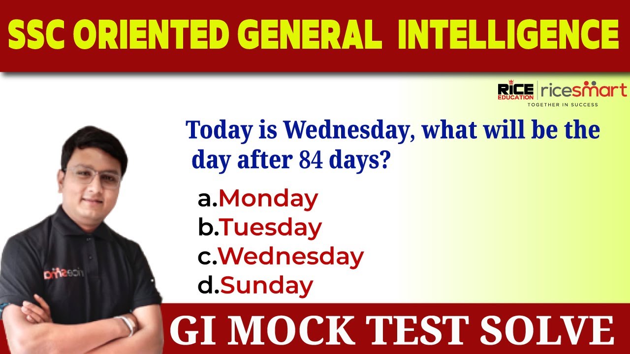 General Intelligence SSC Oriented | Mock Test Solve | Reasoning | SSC ...
