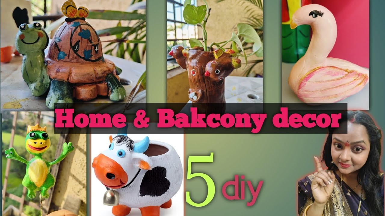 5 Beautiful Home Decor Items Making /diy Amazing craft /Garden & Home ...
