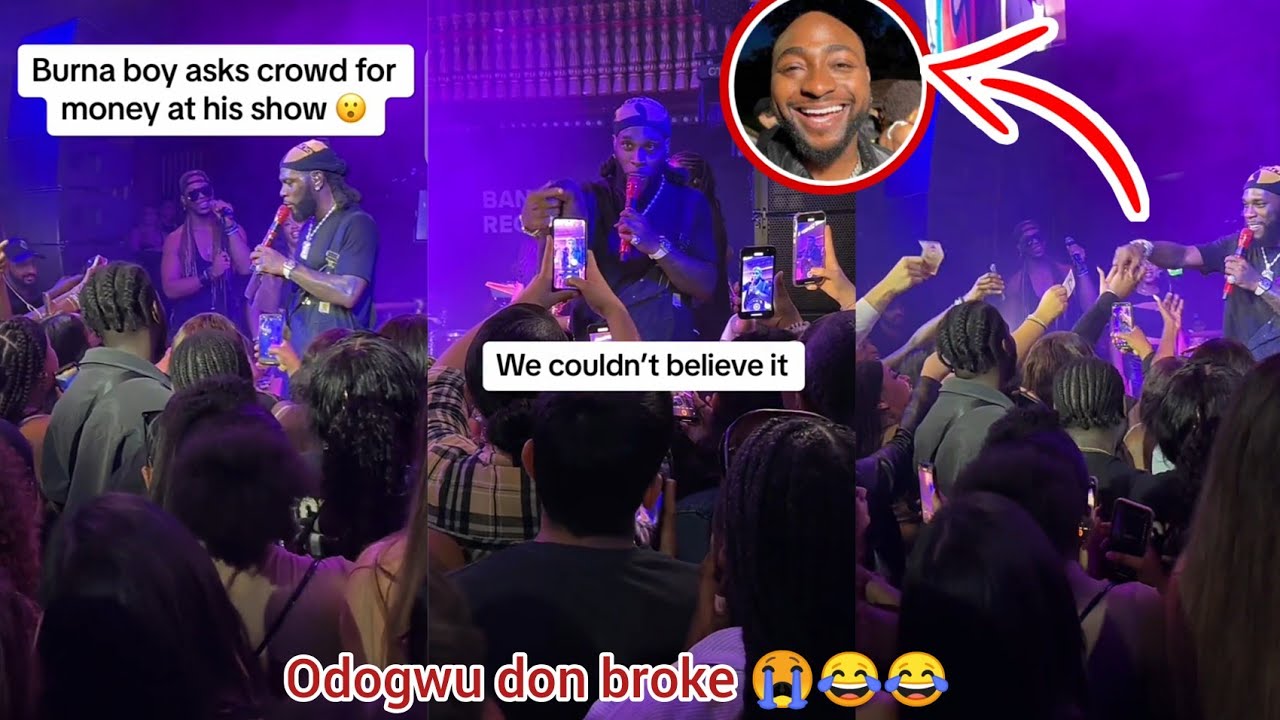 Davido laugh at Burna Boy as He begs his Fans for money during stage ...