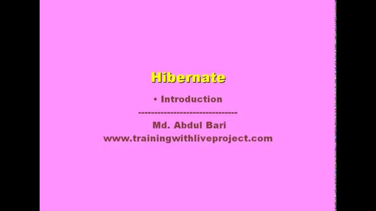 Hibernate Class Lecture(Introduction and setup)- Class 01 - YouTube