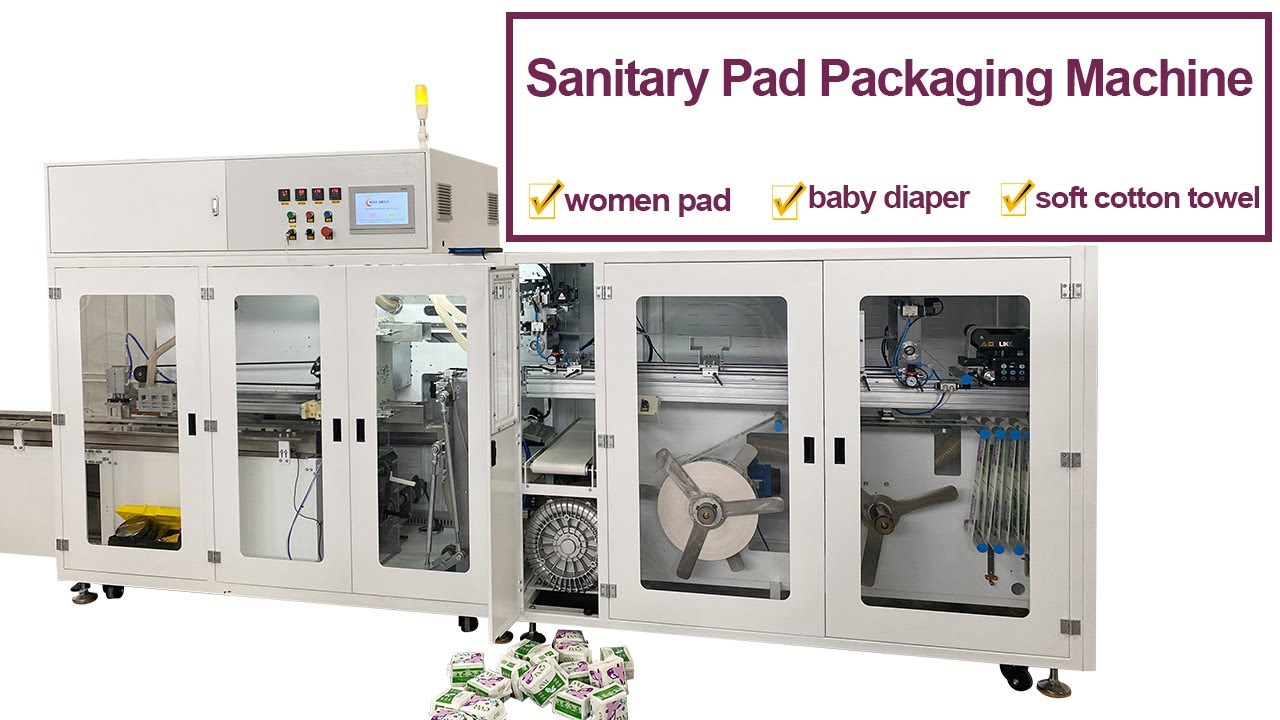 10 pieces pack sanitary pad packaging machine - YouTube