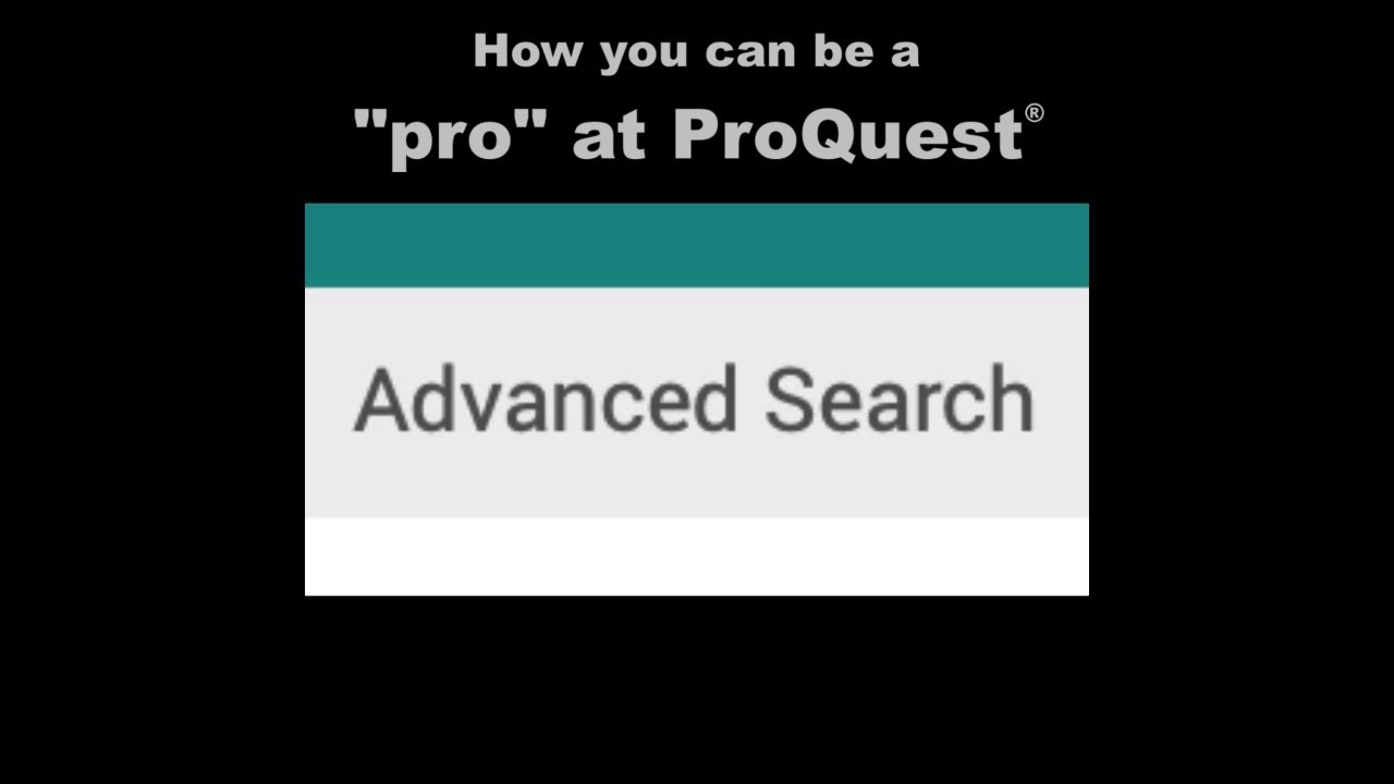 How to Use ProQuest Like a Pro - YouTube