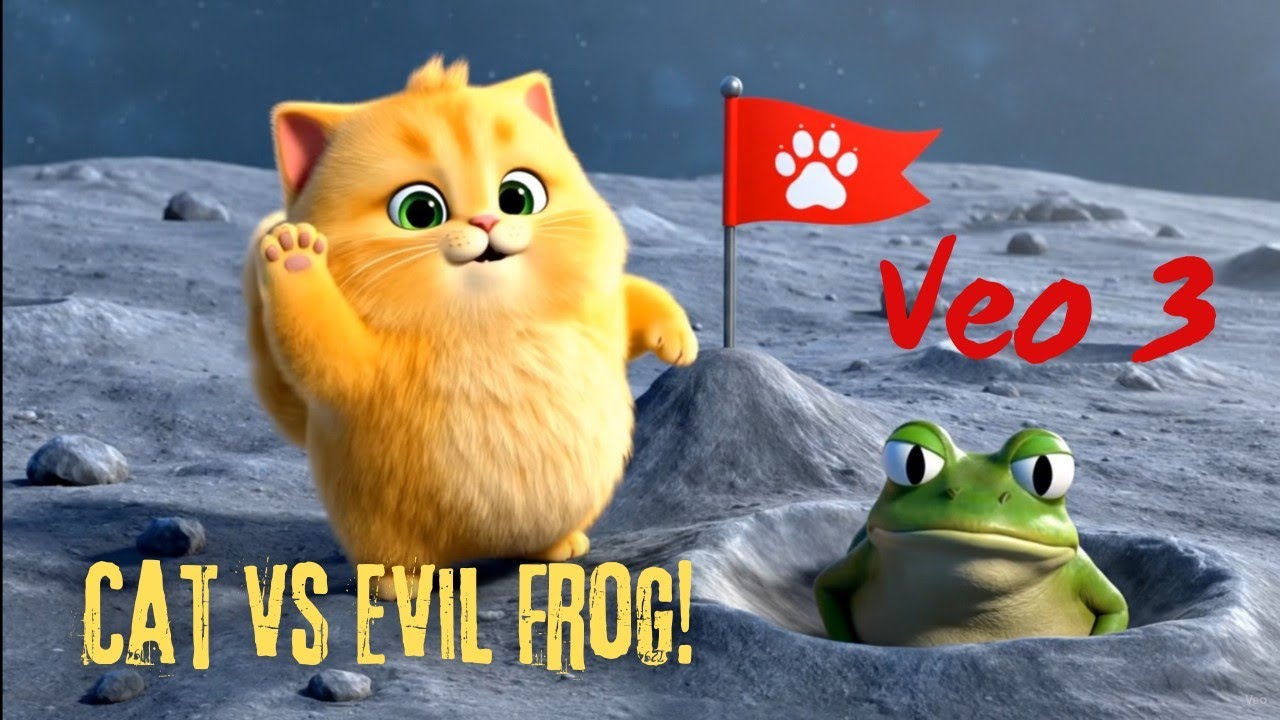 Epic Cat vs Evil Frog Showdown | VEO3-Style Animated Chase Across City ...