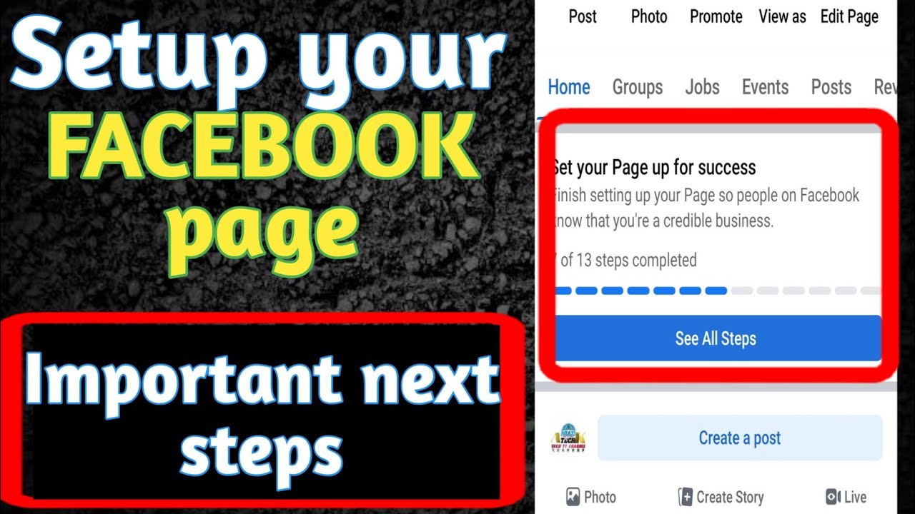 Facebook page settings | Facebook page important next steps | complete ...
