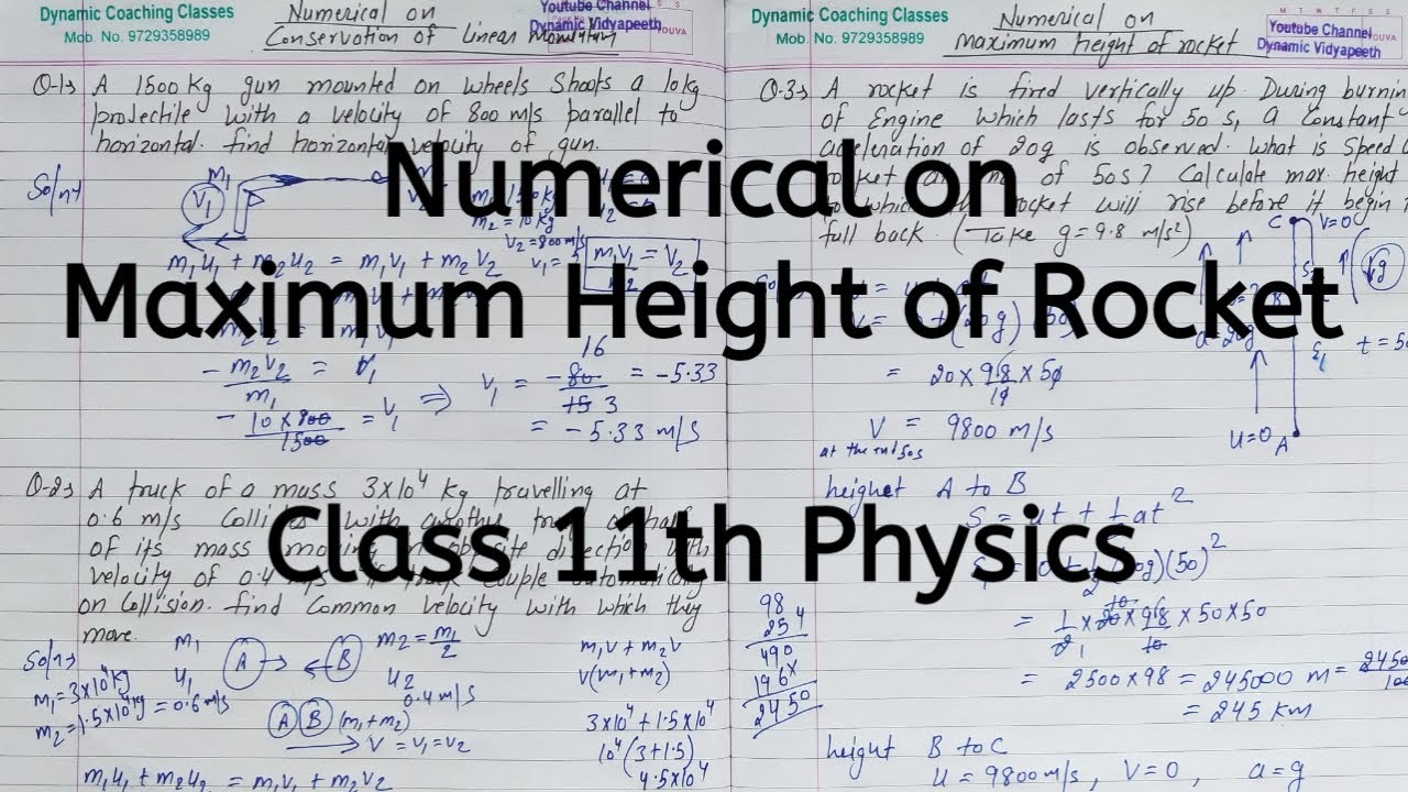 Numericals on Maximum Height of Rocket | Chapter 5 | Laws of Motion ...