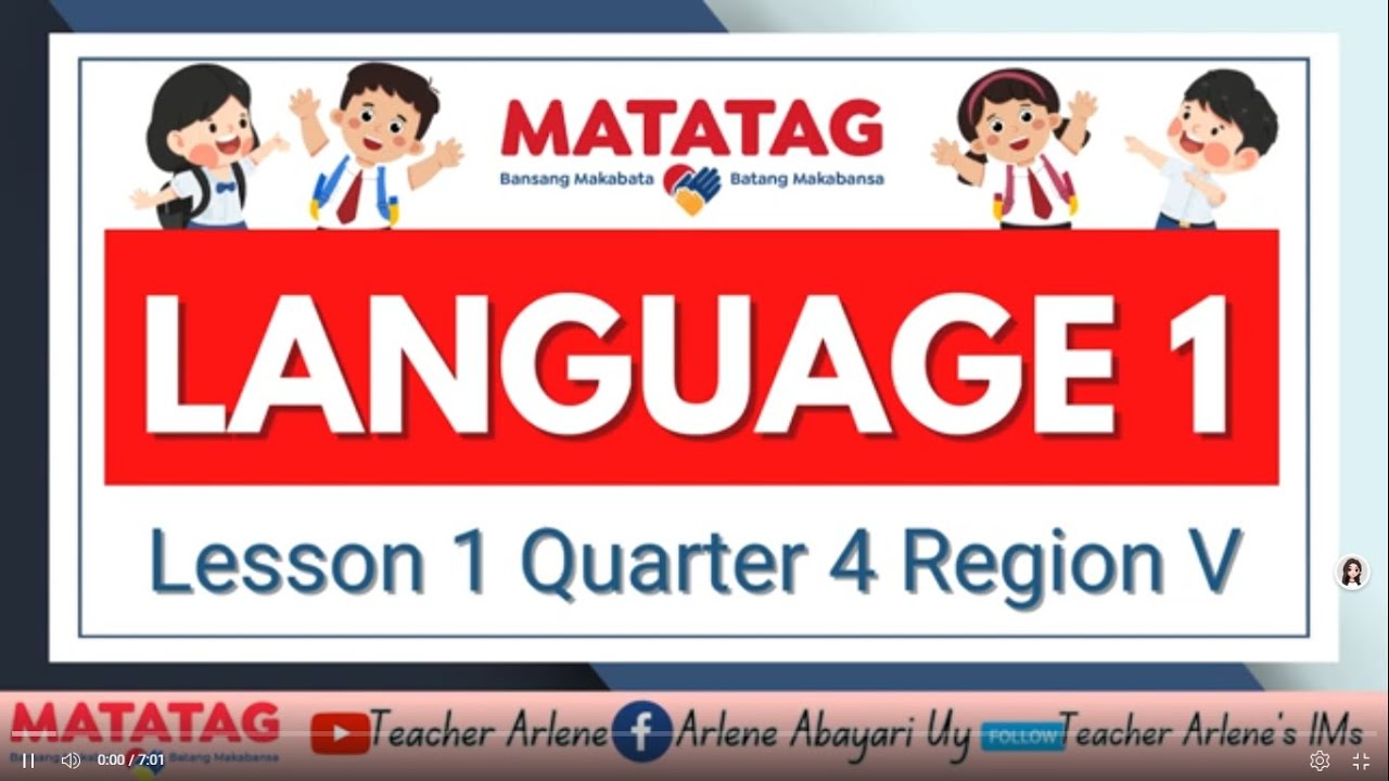 LANGUAGE 1 Lesson 1 Quarter 4 Region V - YouTube