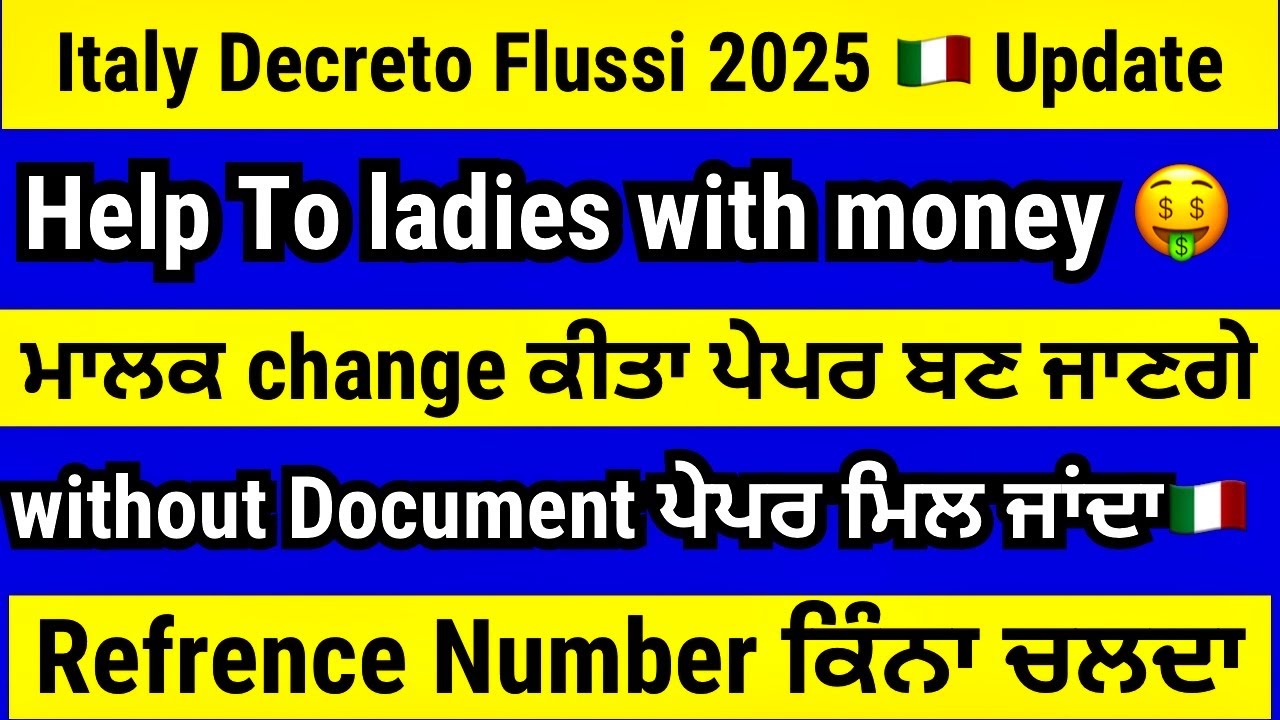 24 october Italy Immigration News in Punjabi, VFS Global, Decreto ...