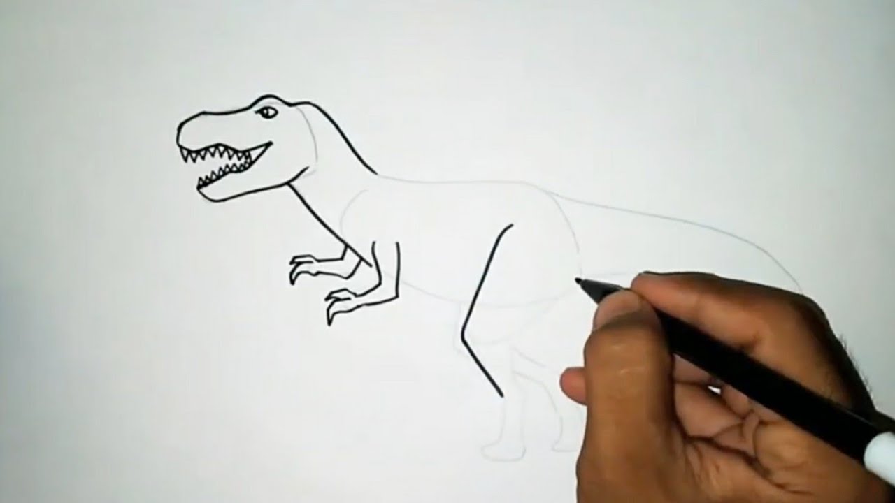 Menggambar T Rex Dengan Mudah - Menggambar Dinosaurus Dengan Mudah ...