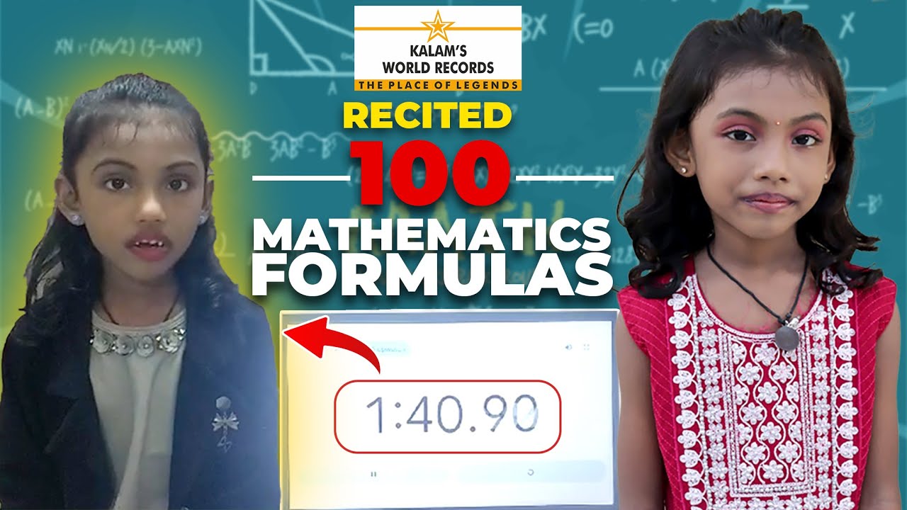 Fastest to Recite of 100 Mathematics Formulas by a Young Genius Girl ...