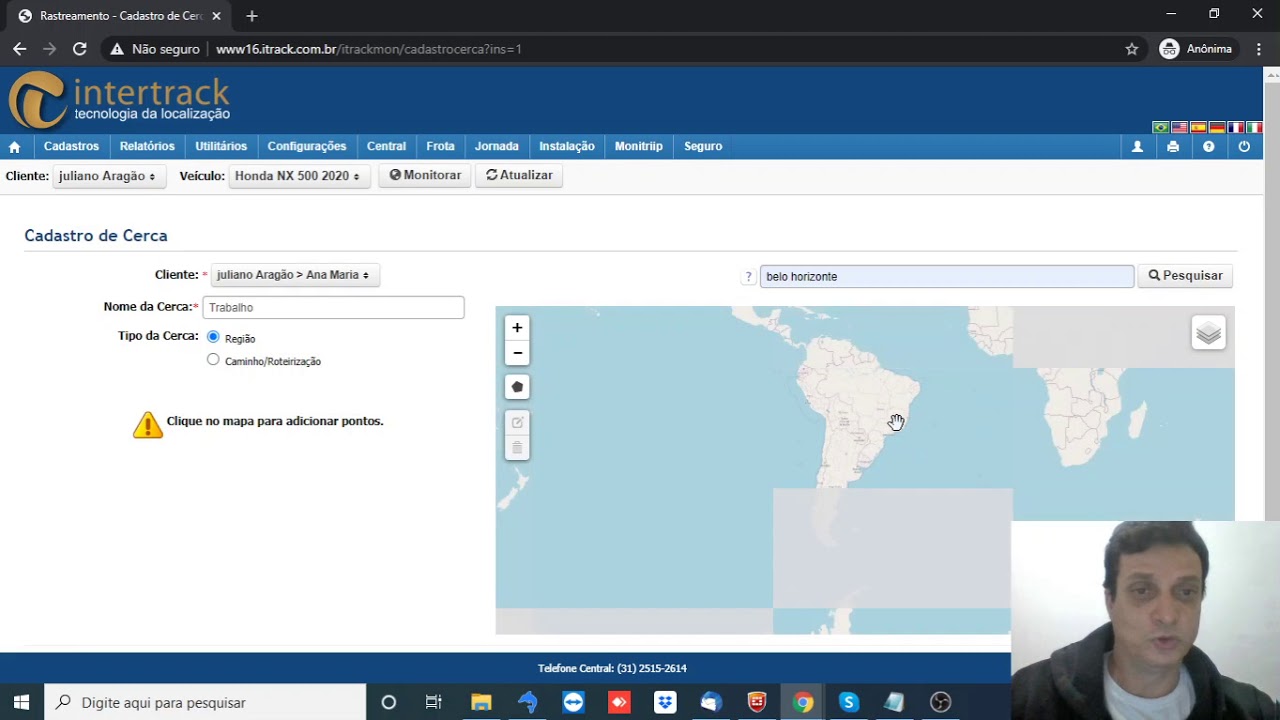 Como criar e vincular cercas virtuais no sistema Itrack. - YouTube