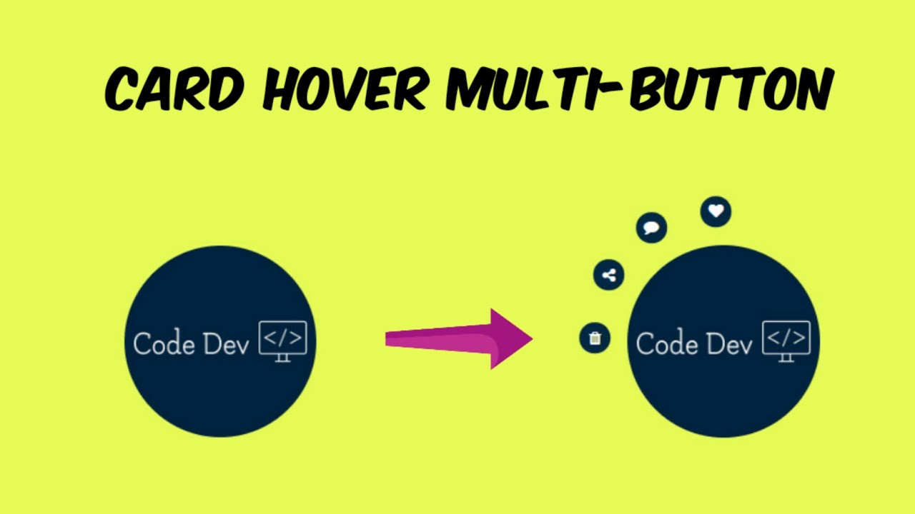 Card Hover Multi Button Using Html And Css Hover Effect Youtube 0500