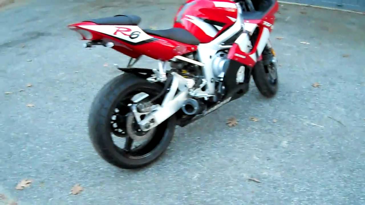 2002 Yamaha R6 HR1 riot exhuast w/ velocity stacks - YouTube