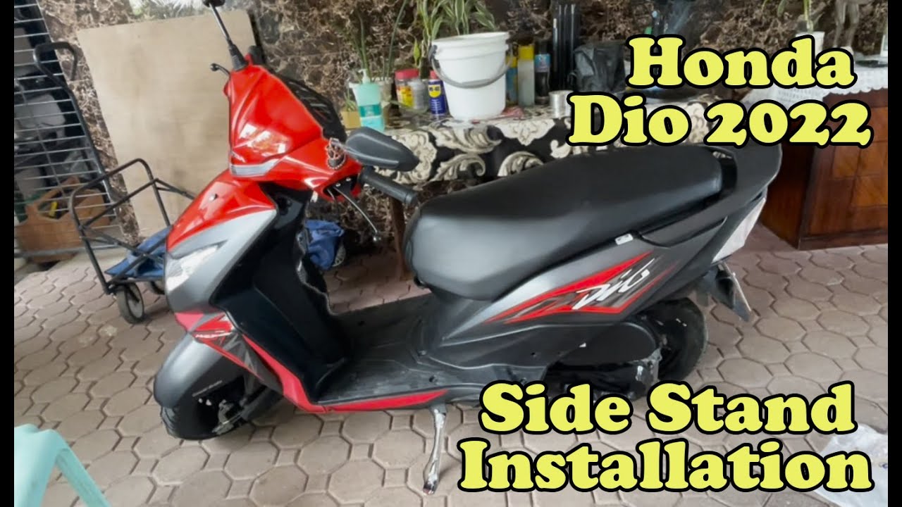 Installation of side stand for Honda Dio 2022 - YouTube