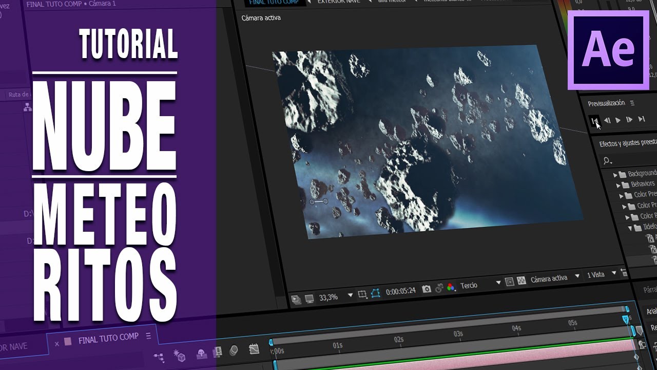 Tutorial after effects viaje espacial entre meteoritos by ...