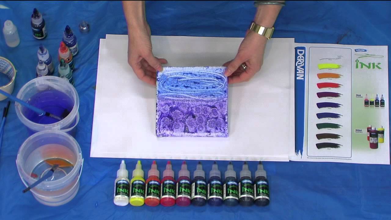 Derivan Inks - Mixed Media Experiments with Eliza - YouTube