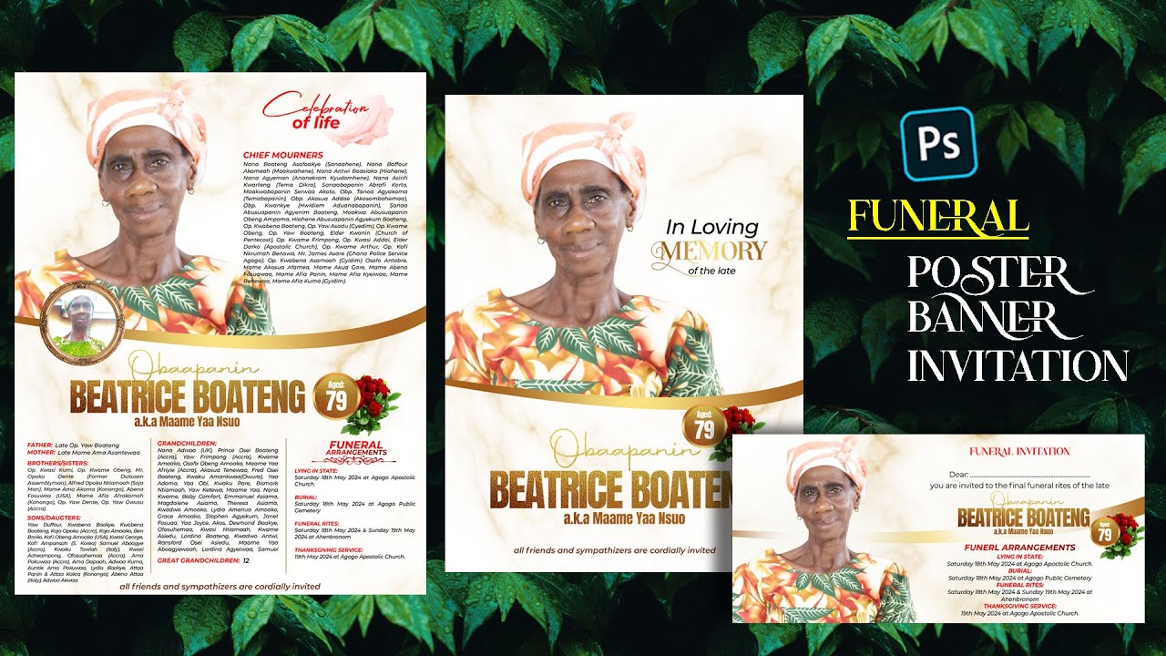 Funeral Poster Banner Invitation Design - YouTube