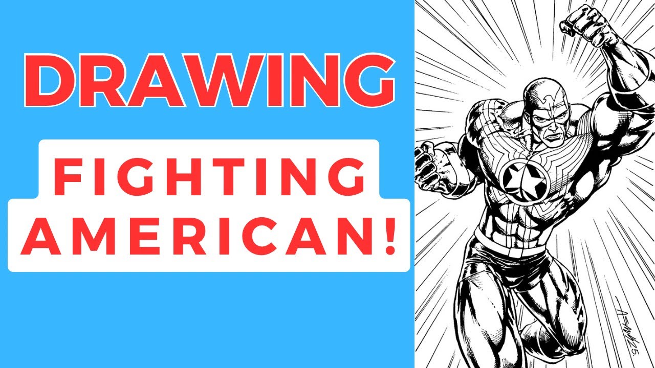 Time-Lapse Drawing THE FIGHTING AMERICAN! The great Patriotic Hero ...