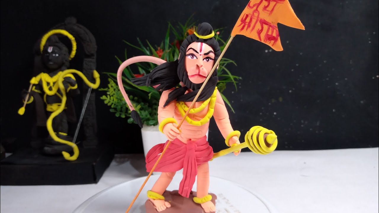 How To Make Clay Hanuman Ji idol With Super clay, Diy Clay Hanuman Ji ...